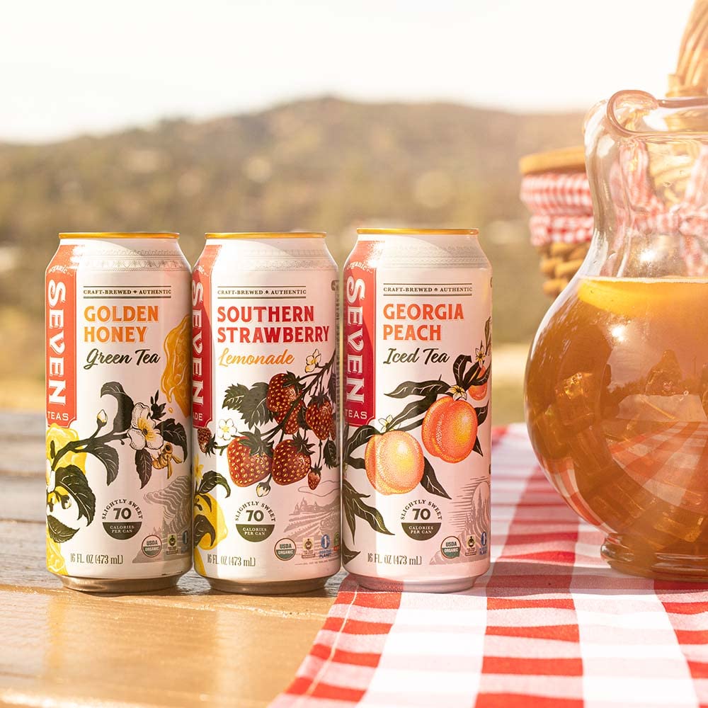SevenTeas Roadtrip Variety Pack, 16 OZ (Pack of 12 Cans), Organic Iced Tea and Lemonade