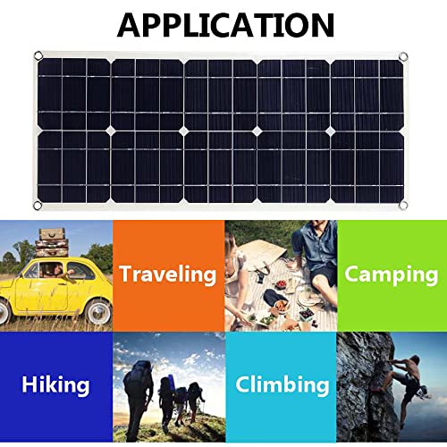 YALIYA 50W 5V/18V Solar Panel Dual USB Output Monocrystalline Solar Panel IP65 Water-Resistant with 10A Solar Controller Regulator for Car Yacht Batterys Boat r