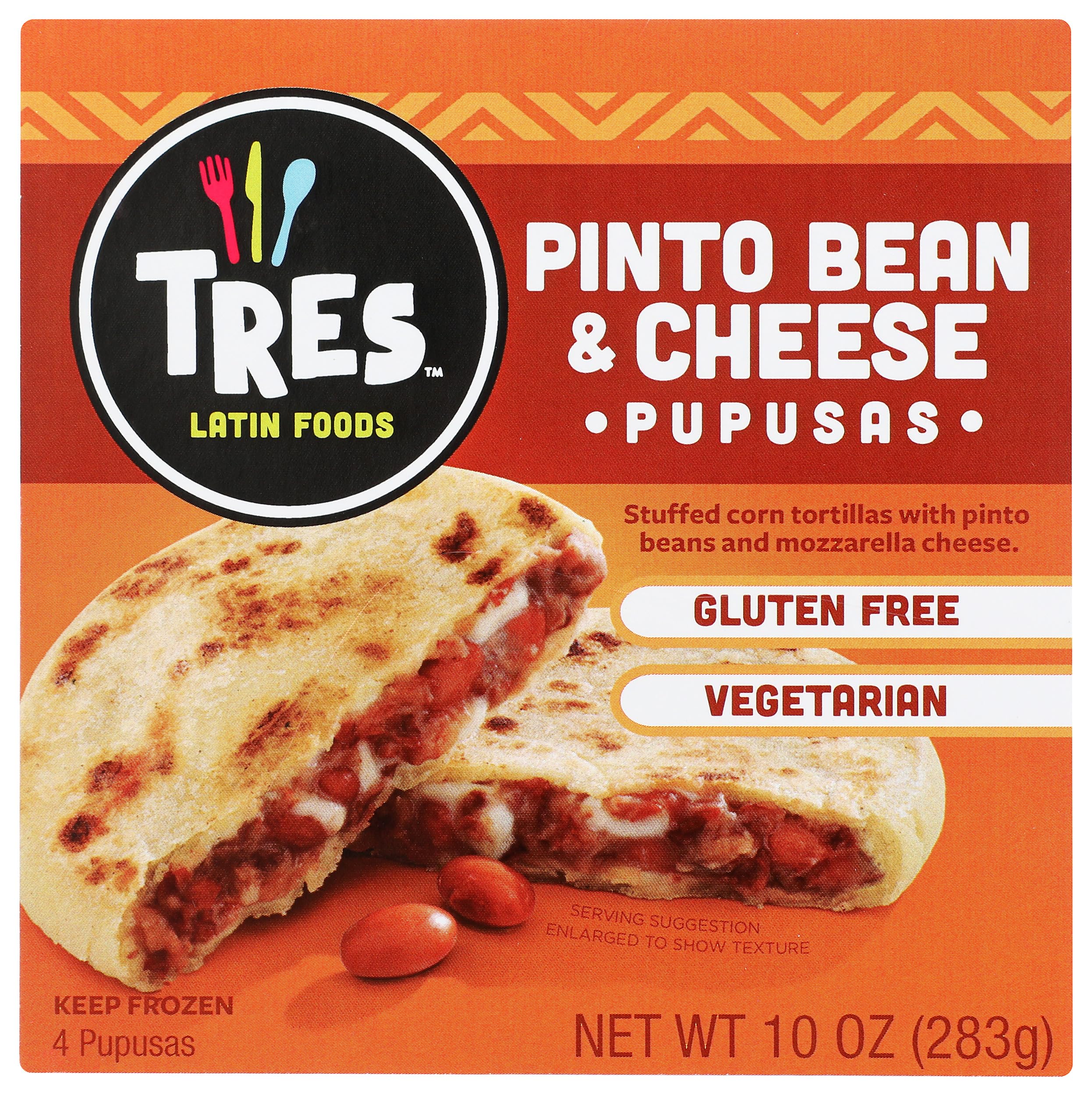 Tres Pupusas, Pinto Bean And Cheese Papusas, 10 Ounce