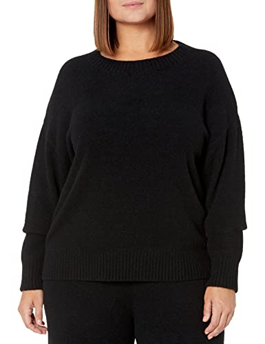 The Drop Women's Carter Super Soft Essential Crewneck Sweater, Black, S