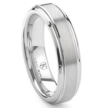 Titanium Kay Cobalt XF Chrome 6MM Raised Center Wedding Band Ring Sz 7.5 SN#749