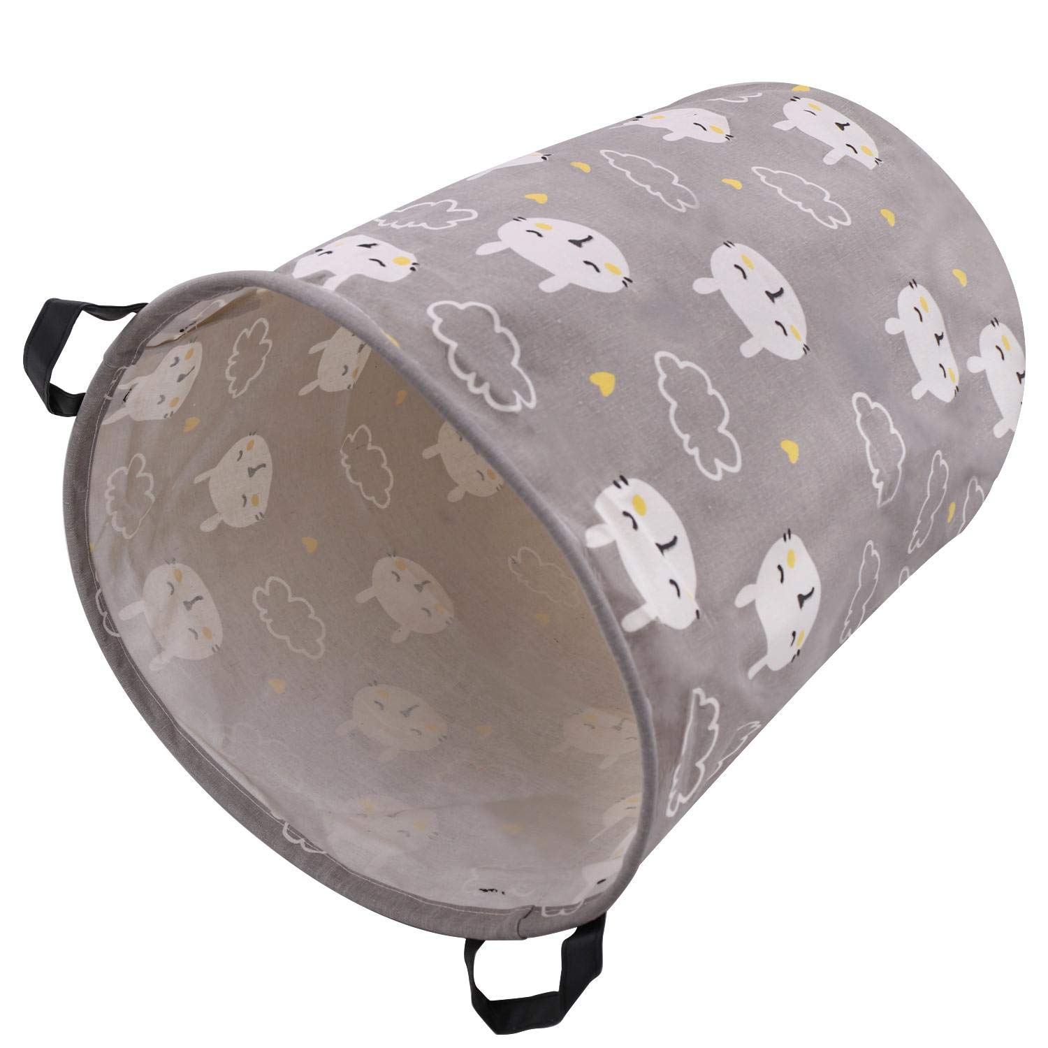 ZUEXT Extra LargeToy Bin Stylish Fox Design Canvas & Linen Fabric Storage Basket Laundry Hamper with Waterproof Gift Basket with Handles for Baby Nursery, College Dorms, Kids Bedroom,Bathroom(Fox)