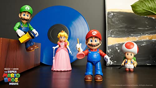 THE SUPER MARIO BROS. MOVIE - 5 Inch Action Figures Series 1 β Mario Figure with Plunger Accessory