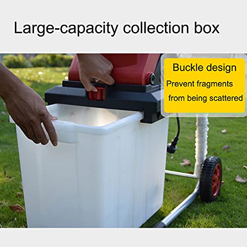 UEIDIHI Garden Shredder, 2500W Electric Wood Leaf Branch Chipper Shredder Mulcher with 45mm Cutting Width,50 Litre Collection Box,Portable Wheels