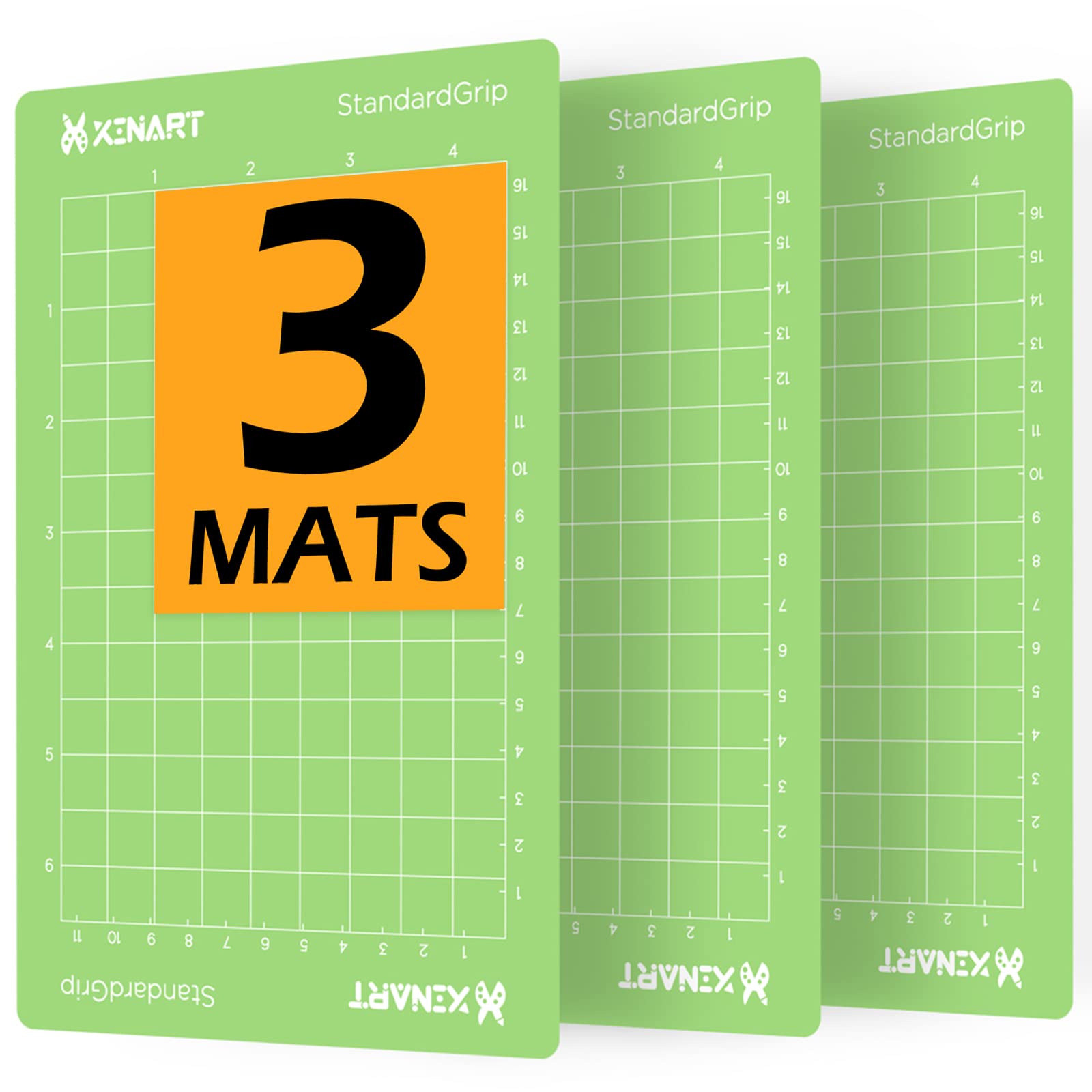 Xinart Cutting Mat for Cricut Joy(4.5x6.5 Inch, 3 Mats) StandardGrip Adhesive Green Cutting Mats Compatible with Cricut Joy