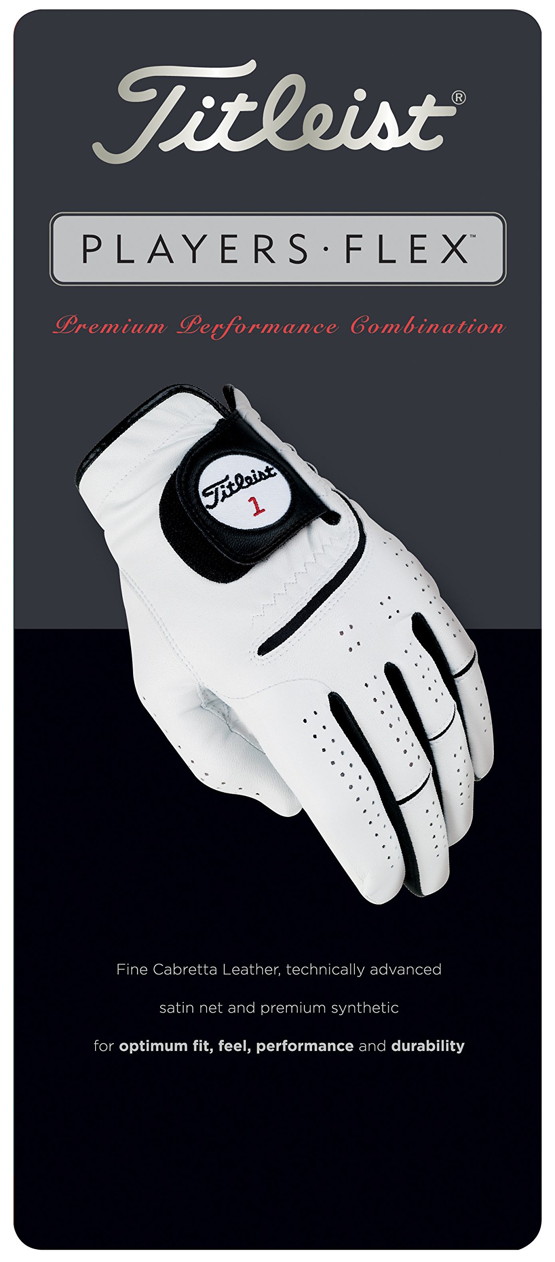 Titleist Players-Flex Mens Cad LH Pearl, White(Medium - Large, Worn on Left Hand)