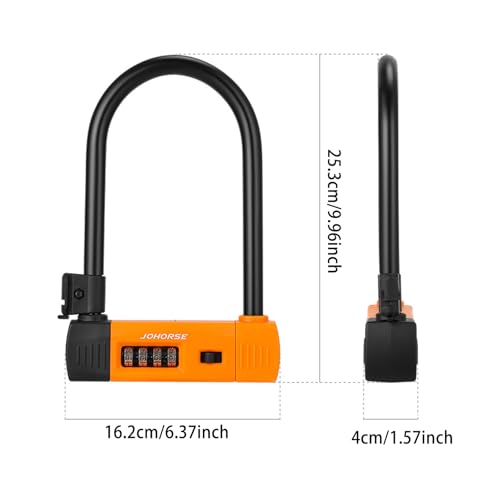 U-Lock, Heavy Duty Combination U Lock Paddle Lock, U Lock with 4-Digit Resettable, Heavy Duty Anti-Theft Bicycle U Lock Secure Your, Scooter, Electric and More Ideal for Road Moun