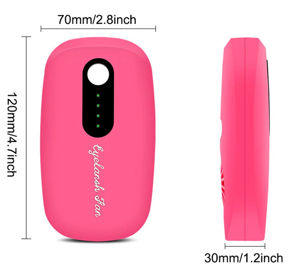 ThreeH Handheld Mini USB Fan for Eyelash Extension Home Office Travel Rechargeable Fan Bladeless Personal Cooling Fan,Blue