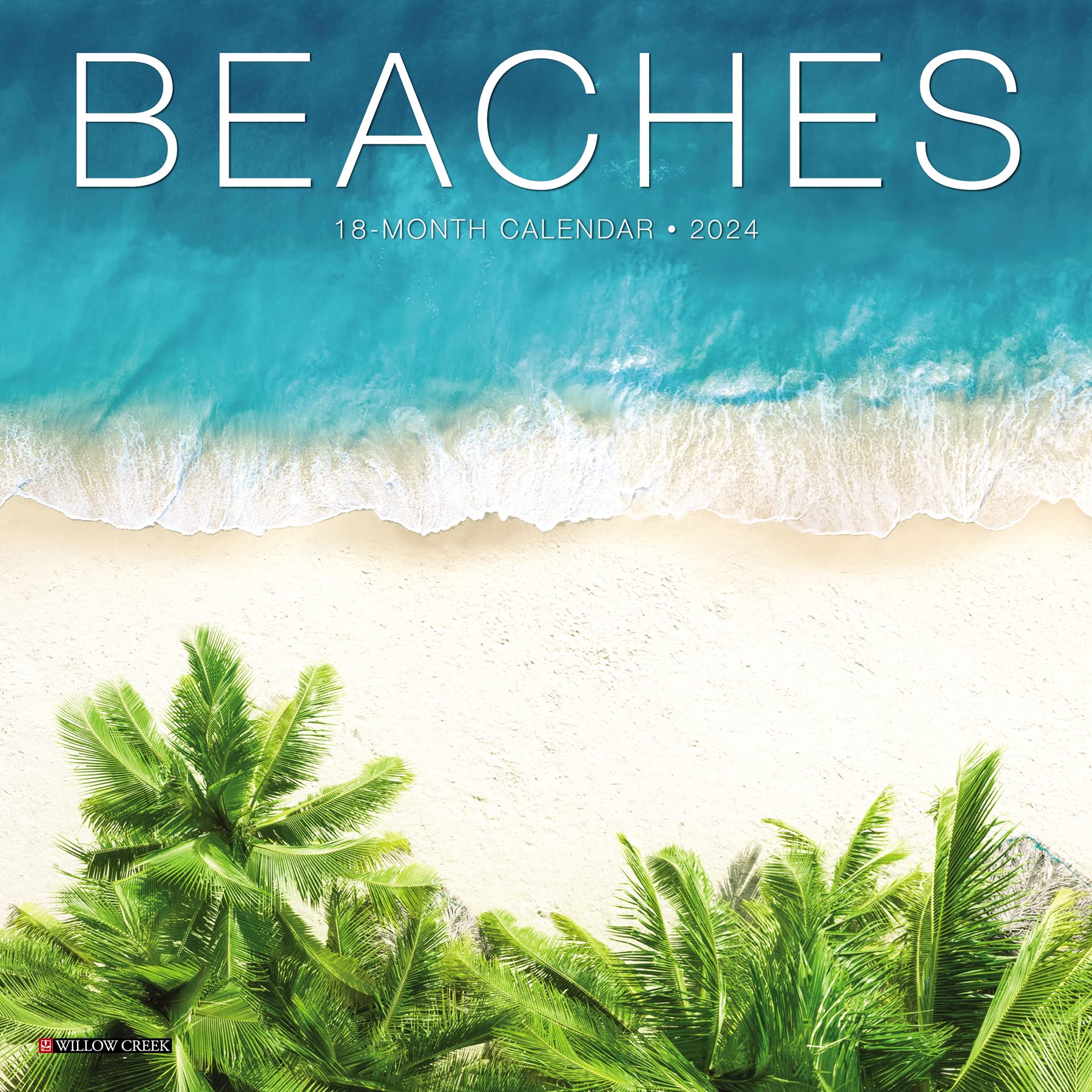 Willow Creek Press Beaches Monthly Mini 2024 Wall Calendar (7" x 7")