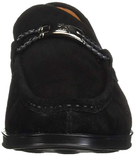 Stacy Adams Men's Neville Moc-Toe Slip-On Penny Loafer, Black Suede, 10 M US