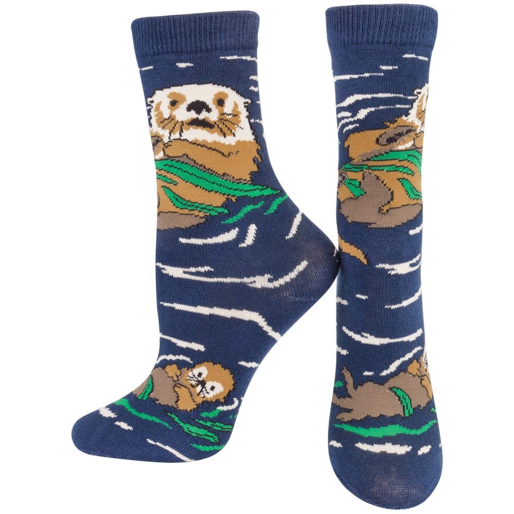 Wild Habitat - Otter in Water Women's Socks Blue large