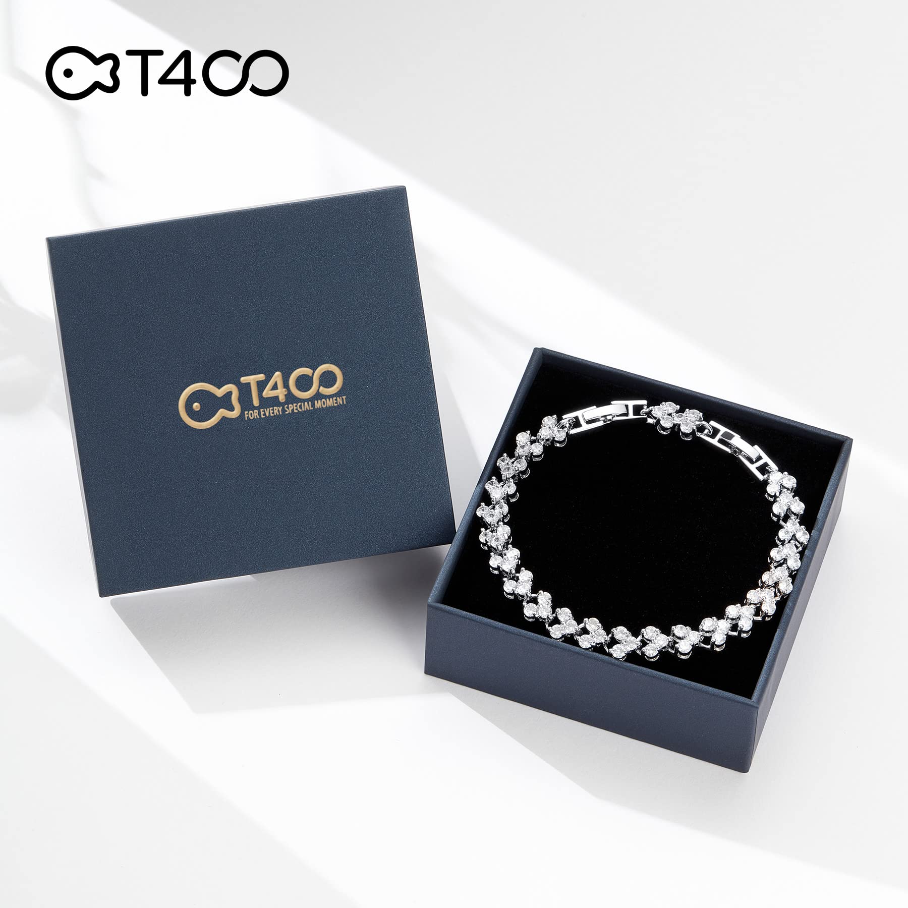 T400 Tennis Bracelet for Women AAA Cubic Zirconia Wedding Gift for Brides Bridesmaid