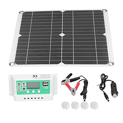 Solar Panel Kit Outdoor Charge Controller 40W 18V Photovoltaic Panel 20A Flexible 20A Controller Silicon with Power Bank Monocrystalline Module for Controller Rated Current