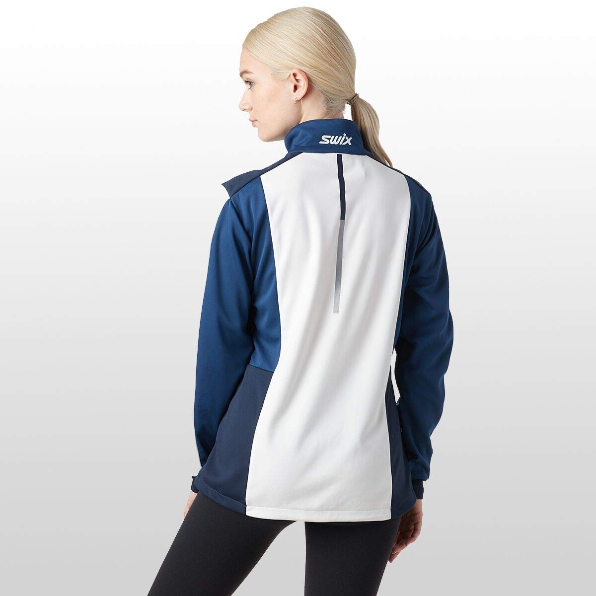 Swix Women's Breathable Moisture-Wicking Warm Outdoor Training All-Weather Country Skiing Softshell Cross Jacket, Estate Blue, Large
