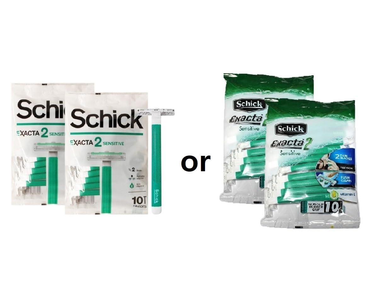 Schick Exacta2 Sensitive Disposable Shaver 20p (10 Count x 2Pack)