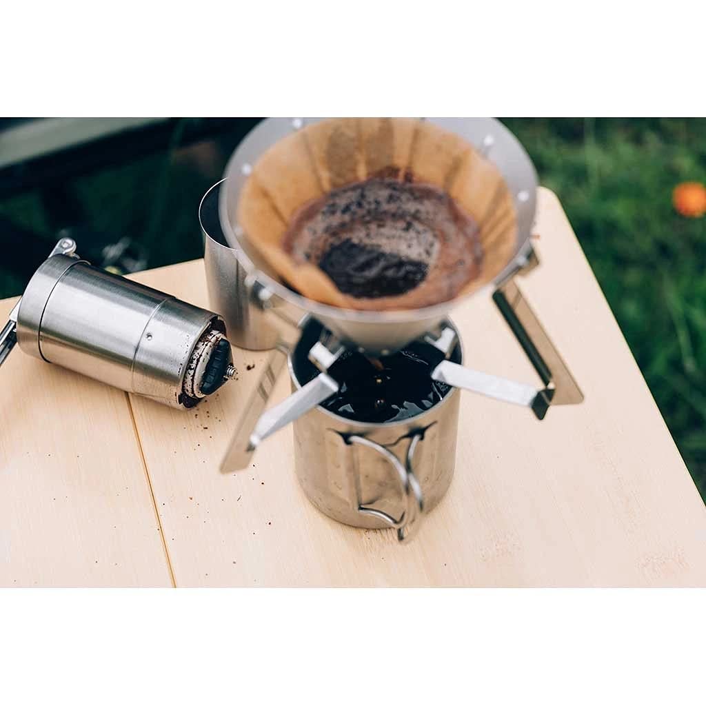 Snow Peak Field Barista Grinder - Stainless Steel Manual Coffee Grinder with Adjustable Burr - Durable & Portable Coffee Maker for Camping - Barista-Quality Camping Accessories