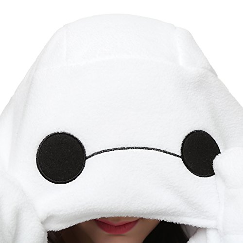 TSMY Halloween Costume Adult Unisex Baymax Onesie Pajamas White Large