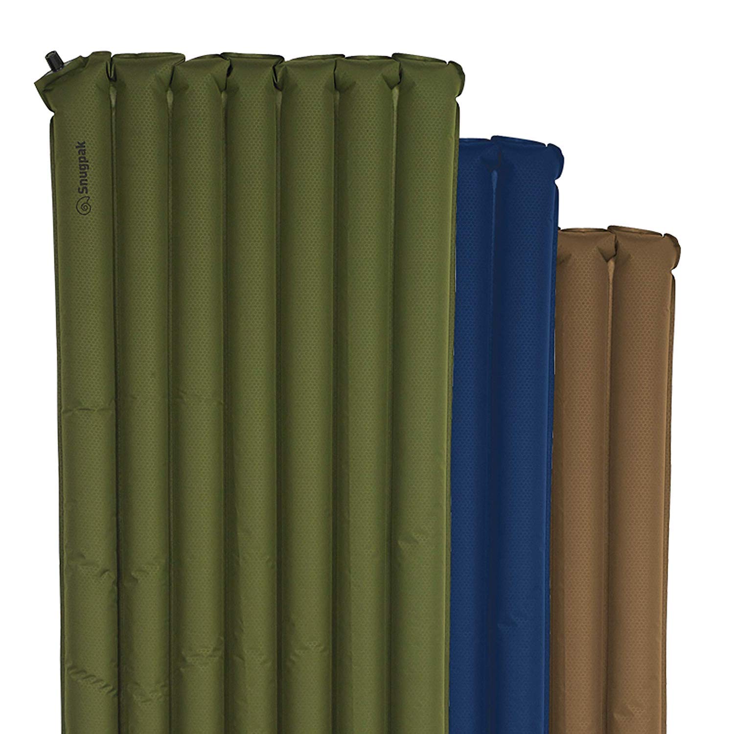 Snugpak Basecamp Ops Air Mat with Built in Foot Pump and Non-Slip Bottom, Olive
