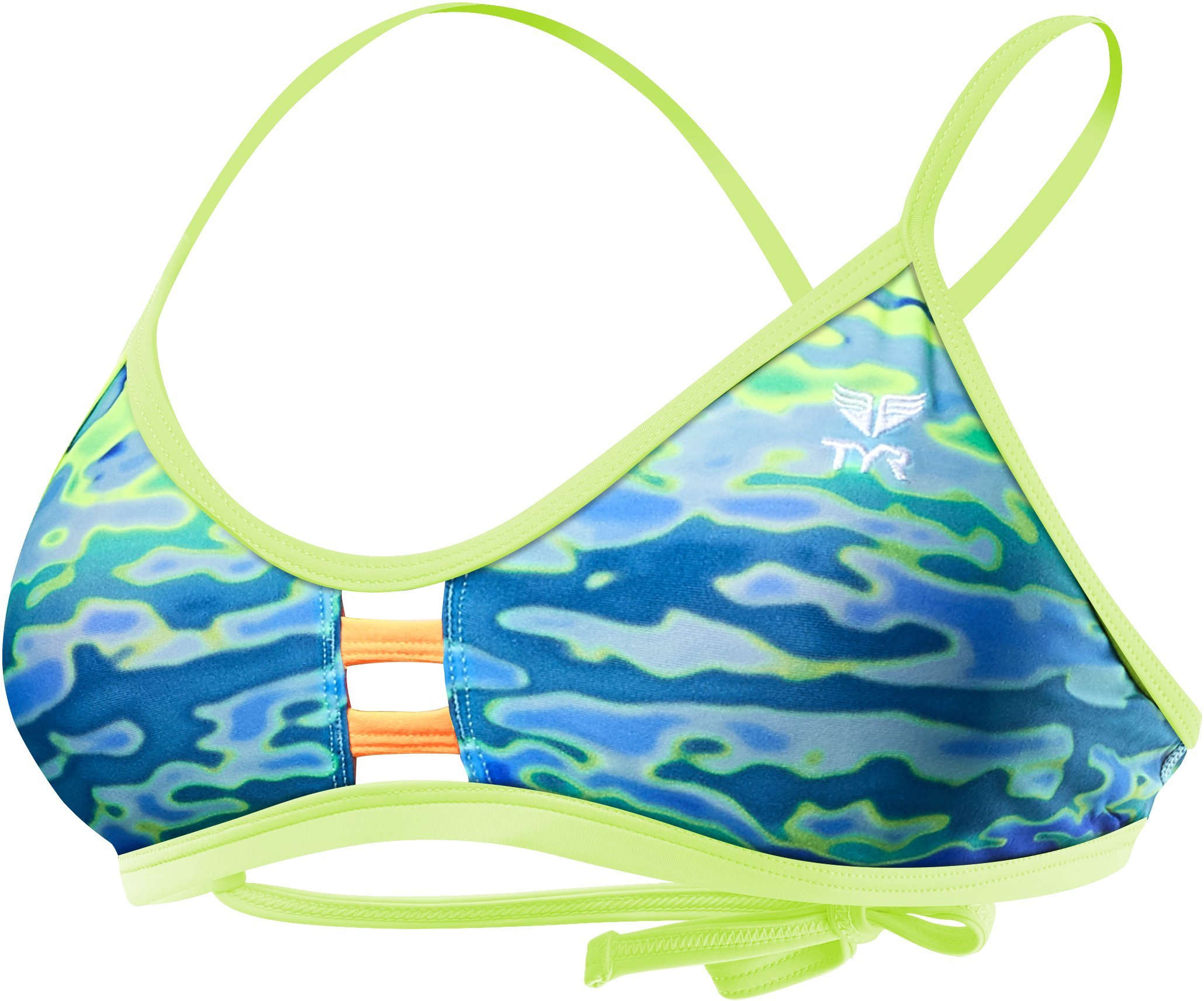 TYR Women’s Serenity Pacific Tieback Top, Blue/Green, Large