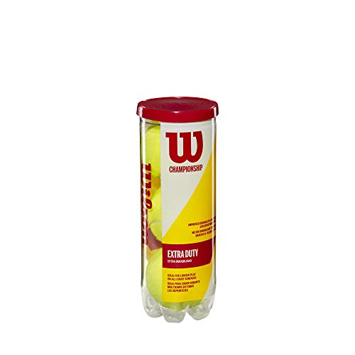 Wilson Championship Extra Duty Tennis Ball โ 4 Pack | Pressurized Balls with Seal Design | Highly Elastic, Ideal for Training & Matches - Yellow