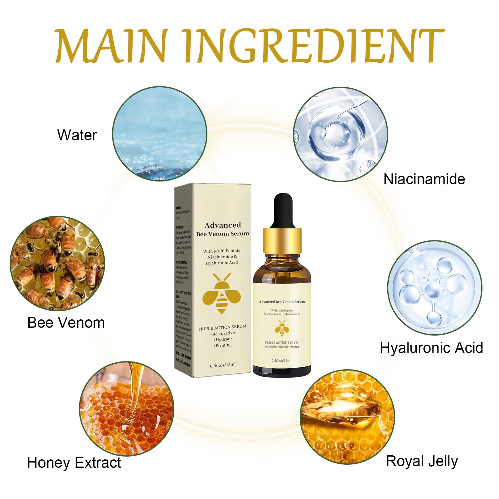 Vintesse Advanced Bee Venom Serum, Vintesse Bee Serum, Vintesse Serum, Vintesse Bee Venom Serum (1PCS)