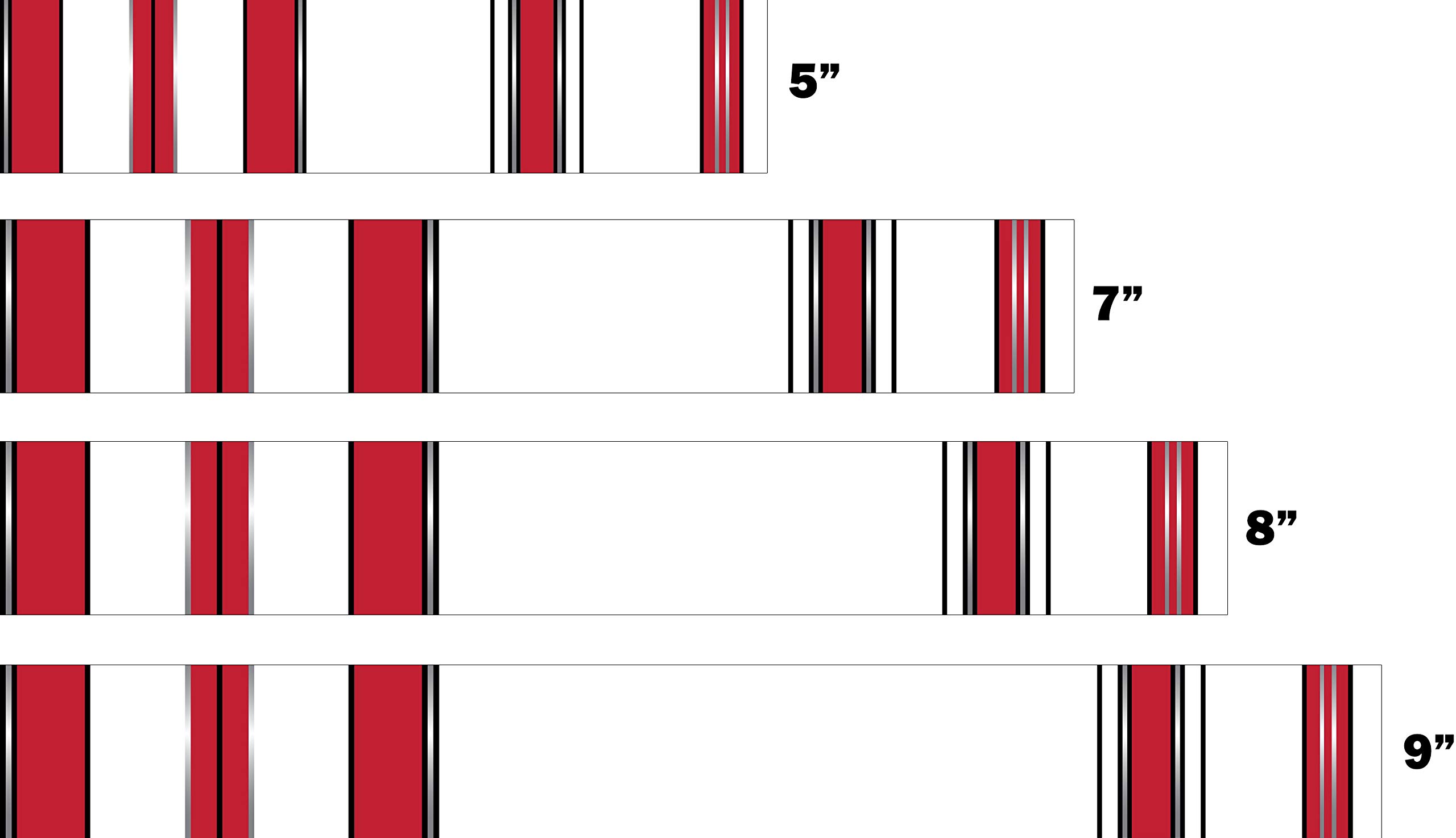 White Water Archery Non-Laminated Red White Black Traditional 4 Crest Arrow Wraps 15 pk Choose Length Width (5, 1)