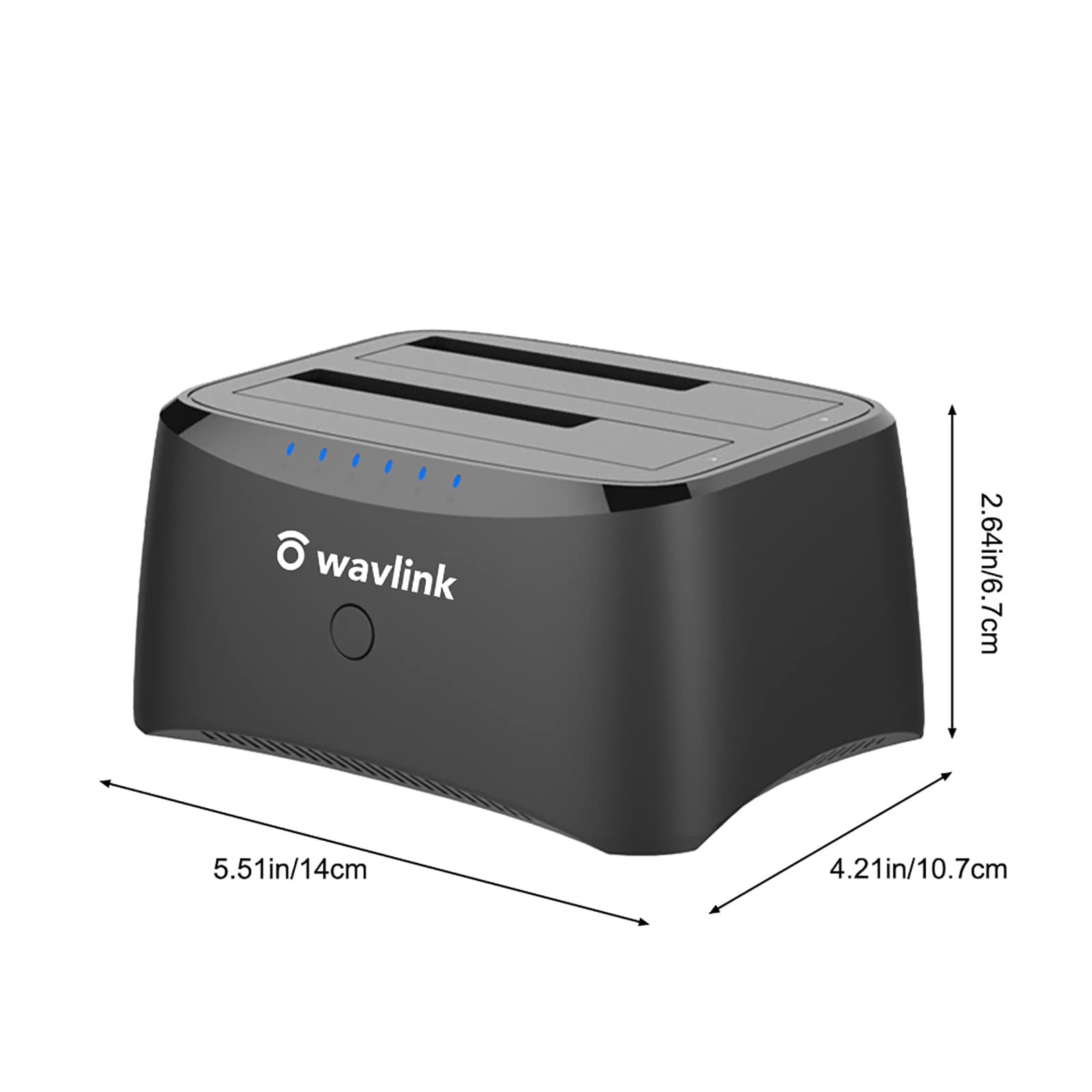 WAVLINK USB 3.0 to SATA I/II/III Dual Bay External Hard Drive Docking Station,Tool-Free External Hard Drive Dock for 2.5/3.5 inch HDD/SSD,Support Offline Clone,2x16TB with 12V/3A Power Adapter