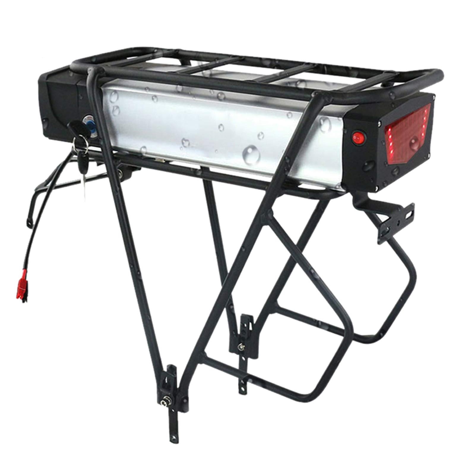 Yasco (US Warehouse) 48v 20Ah Ebike Battery with Rear Rack, Removable Large Capacity Lithium Battery Pack for 500w/750w/1000w Electric Bicycle Conversion Kit