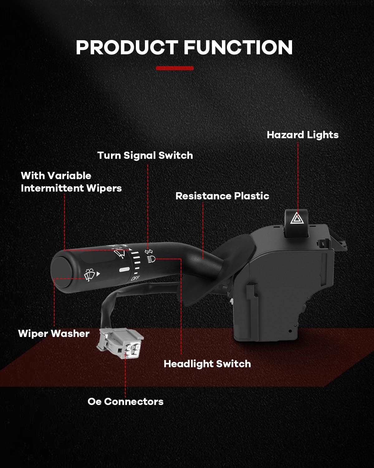 Turn Signal Switch Multi-Function Combination Switch Replacement Parts 2006-08 for Ford F150 Truck Combination Switch 2005 for Ford F150 Truck (Built After 11/04 Production 6L3Z13K359AA)