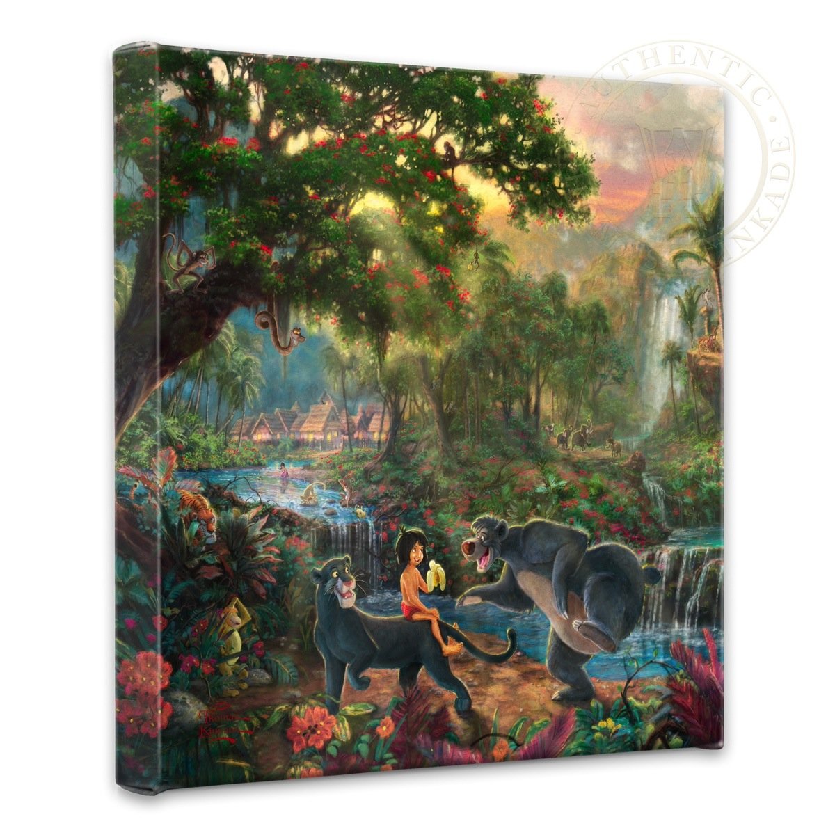 Thomas Kinkade Disney The Jungle Book Brushwork (Burl Frame)