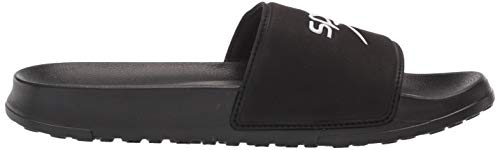 Speedo unisex adult Deck Slide Sandal, Black/White, 15 Women 13 Men US