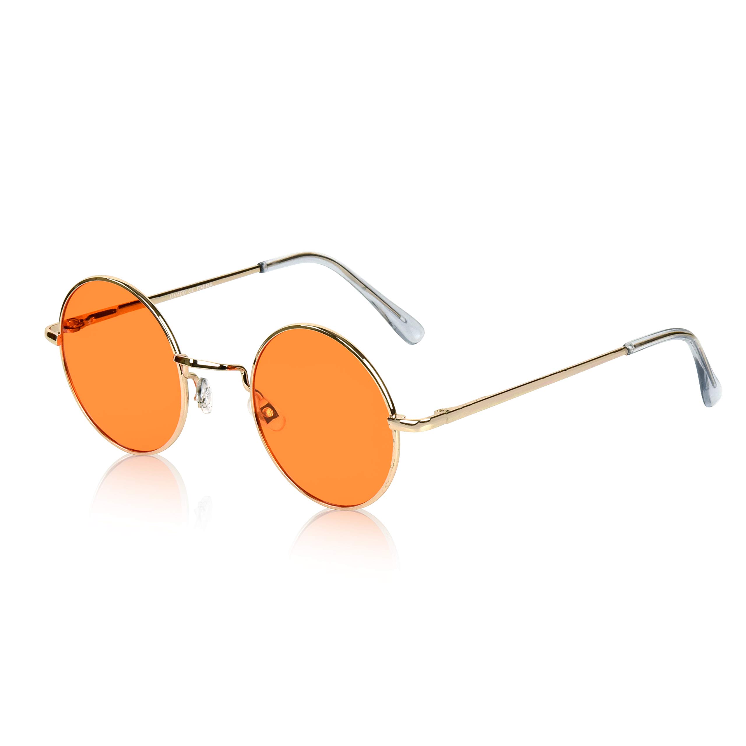 SunnyPro Hippie Glasses 70s Orange Sunglasses Women Disco 70’s Accessories Round Shades