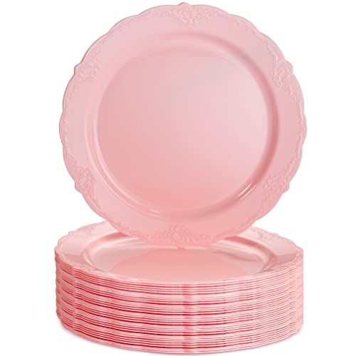 VINTAGE COLLECTION TABLEWARE, 10 Dinner Plates, Blush