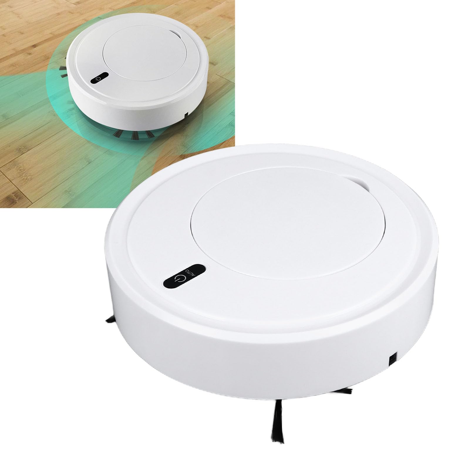 Syrisora Robot Vacuum Cleaner Home Intelligent Robotic Full Automatic 3 in 1 Silent Dust Collector Clean Equipment (White)