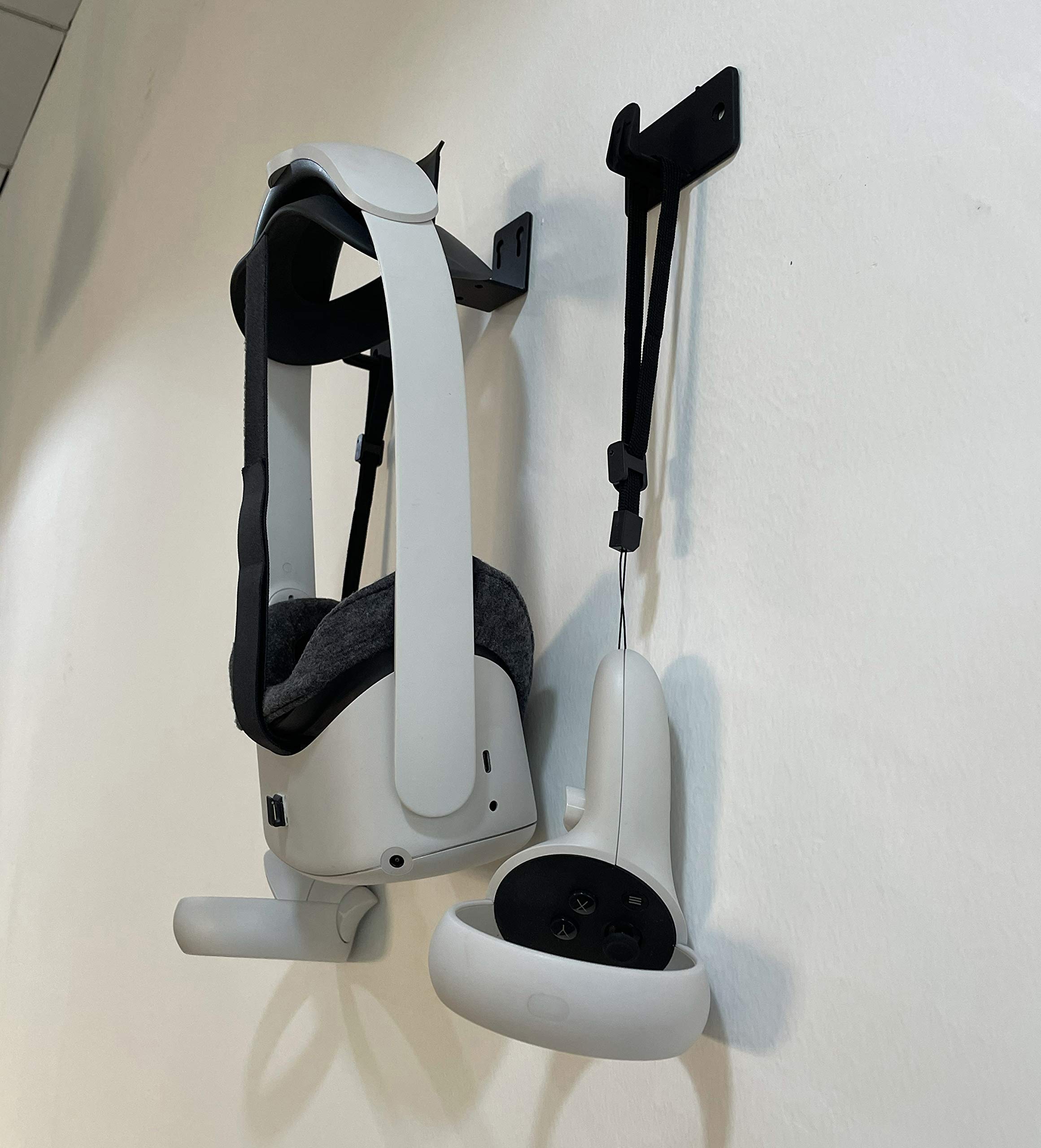 Updated Wall Mount Stand and Organizer for Oculus Quest 2 & Oculus Rift S & Valve Index &Oculus Quest 1 Gen &HTC Vive Pro