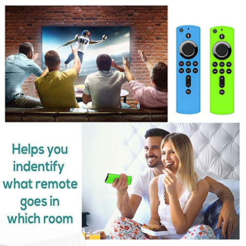 WEVOVE (2 pcs) Fire Stick Remote Cover Glow, Fire TV Stick Remote Cover Case, Shockproof Anti Slip Silicone Remote Case, Compatible with Fire TV Stick 4K Alexa Voice Remote Control