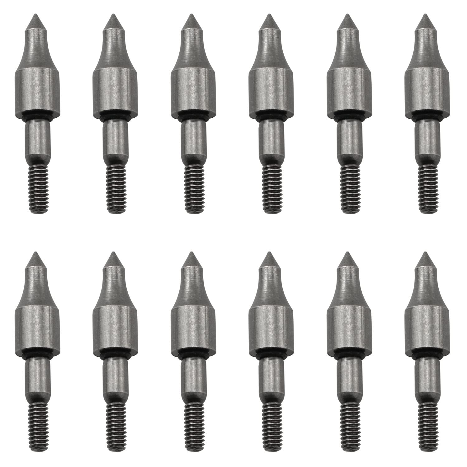 ZRM&E 125 Grain Field Point 12PCS 8.8mm 125gr Stainless Steel Archery Arrow Head Tips for Bow and Arrow Target Practice, Screw-in Bullet Points, Crossbow Arrow Tip, Easy Out Field Tip