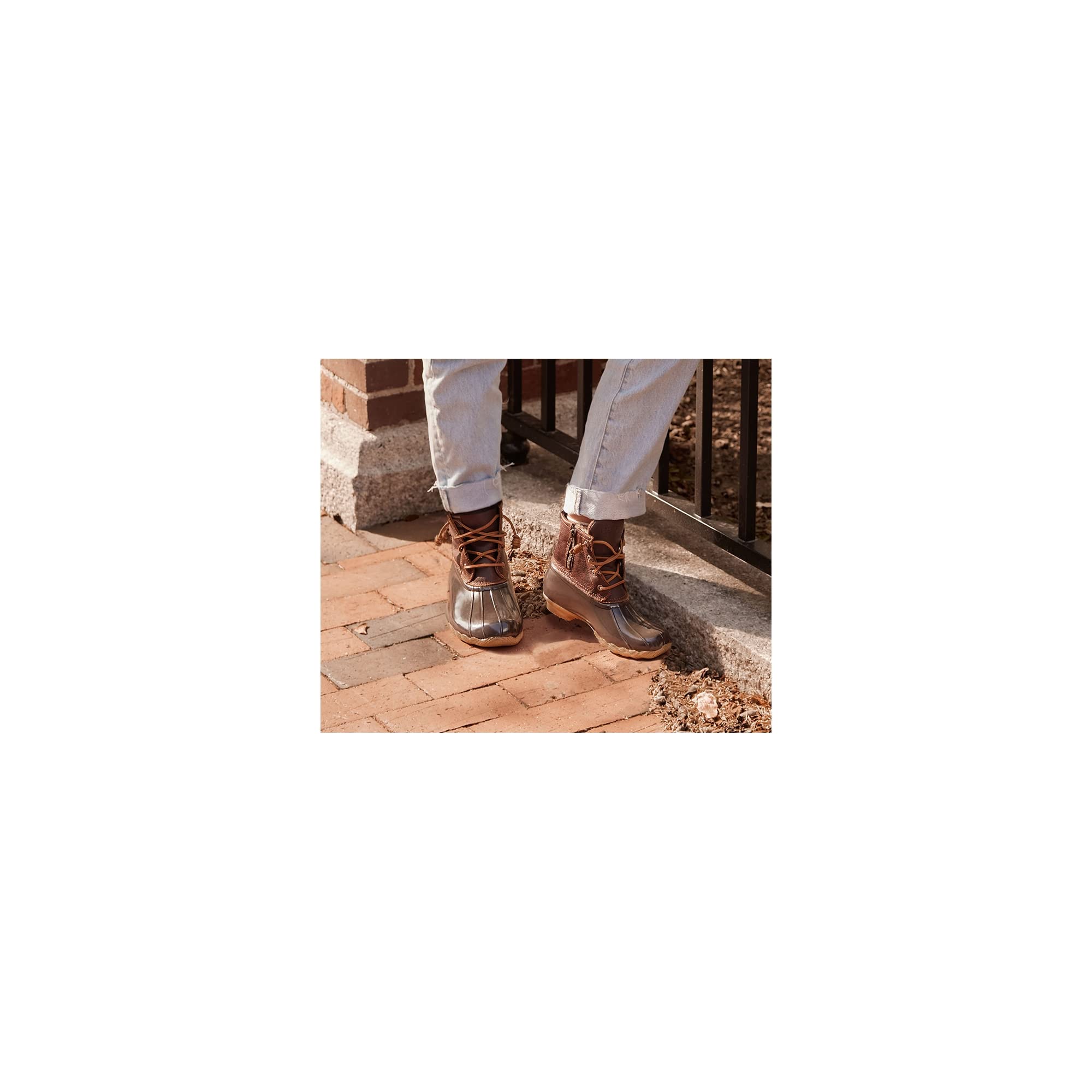 Sperry Women's Saltwater Boots, Tan/Dk Brown, 7