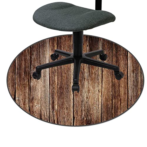 Wood Grain Rolling Chair Mat for Carpet Non-Slip Gaming Rug Non-Slip Rug for Office Chair Computer 37 Inch