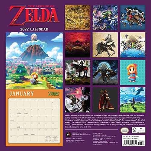 The Legend of Zelda 2022 Wall Calendar