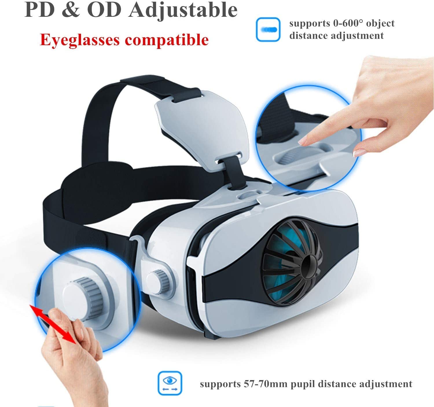 Tsanglight 3D VR Headset/Glasses, VR Virtual Reality Goggles for 3D IMAX Movie/Game for Samsung Galaxy S23 S22 S20 S10 S9 iPhone 14 13 12 Mini 11 Pro XS XR X Max
