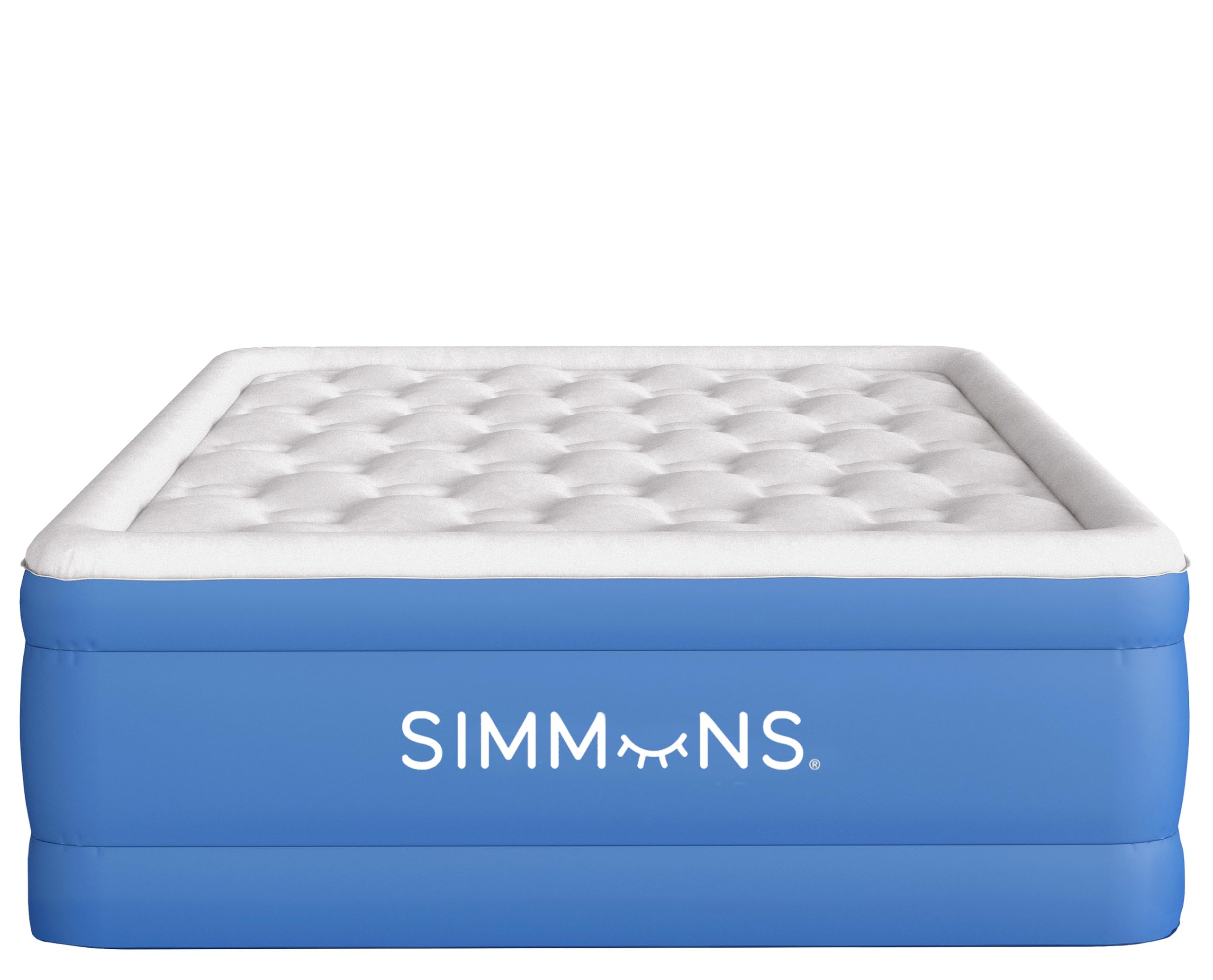 Simmons Rest Aire Mattress Air Bed with Side Built-in Pump and Soft Velveteen Topper, 17" Queen