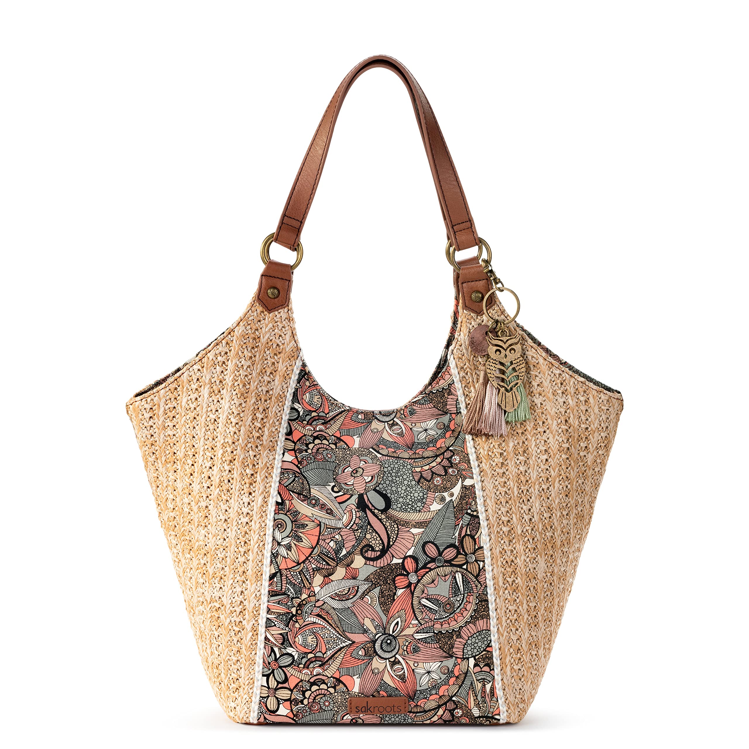 Sakroots Roma Straw Shopper, Sienna Spirit Desert