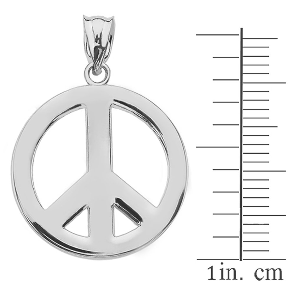 Sterling Silver Circle Of Peace Sign Symbol Pendant Necklace, 20"