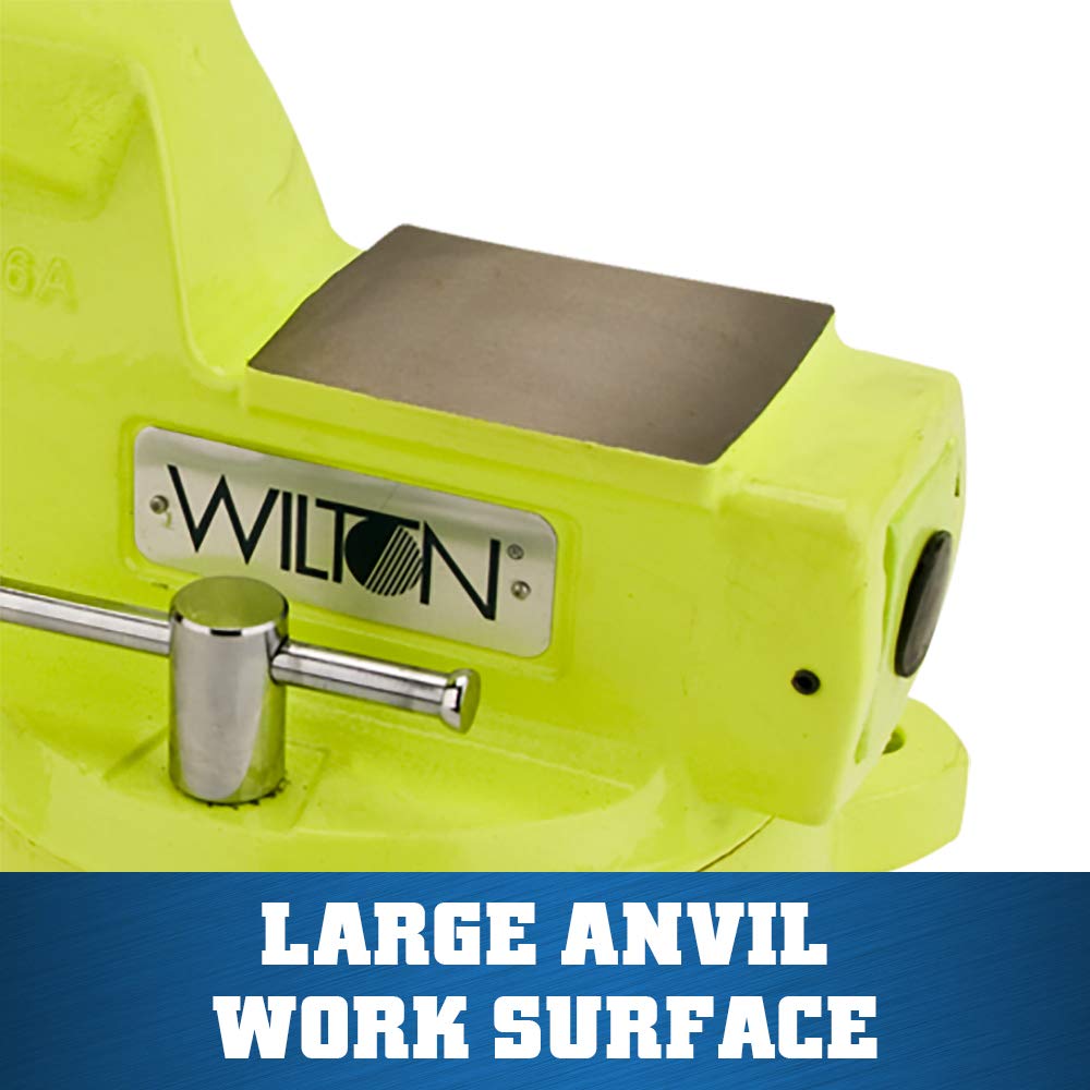 Wilton High-Vis Safety Bench Vise, 5" Jaw Width, 5-1/4" Jaw Opening, 3-3/4" Throat (Model 1550)