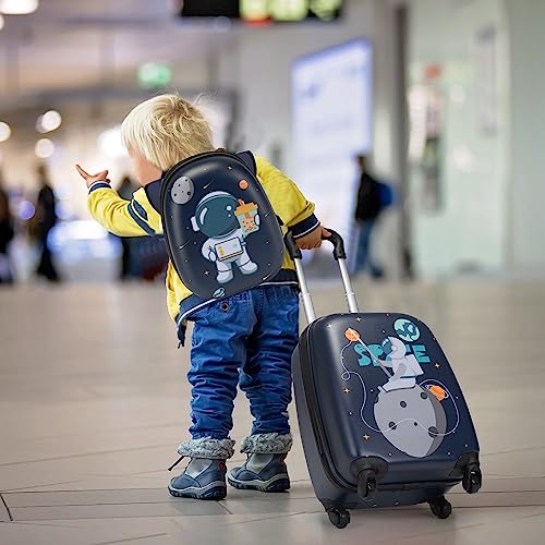 VLIVE Kids Luggage with Wheels for Boys, Kids Suitcases for Boys, Toddler Hardshell Suitcase (Space)