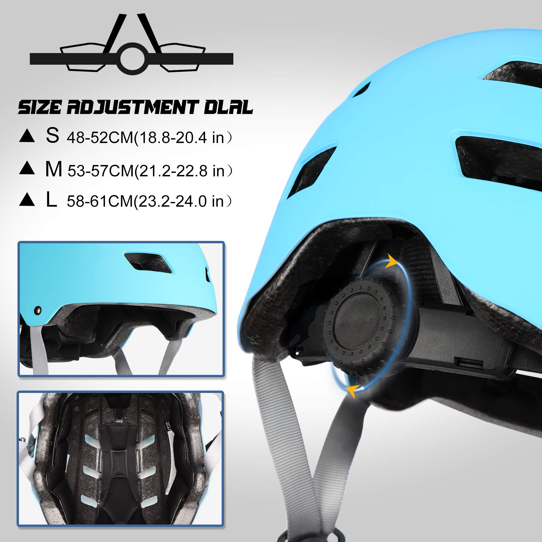 Skateboard Cycling Helmet - Two Removable Liners Ventilation Multi-Sport Cycling Skateboarding Scooter Roller for Kids, Youth & Adults