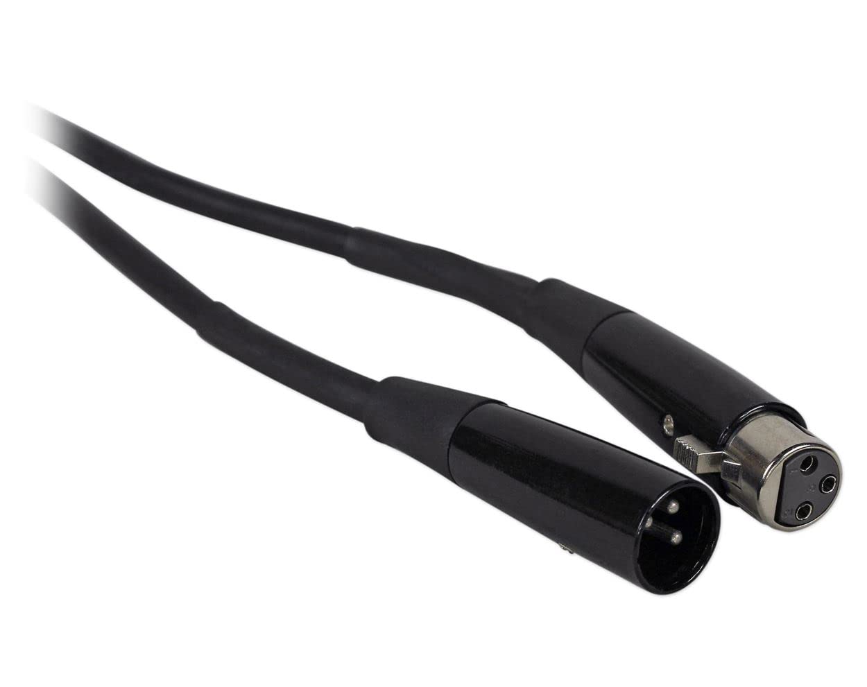 Rockville RDX3M50 50 Foot 3 Pin DMX Lighting Cable 100% OFC Copper Female 2 Male, Black