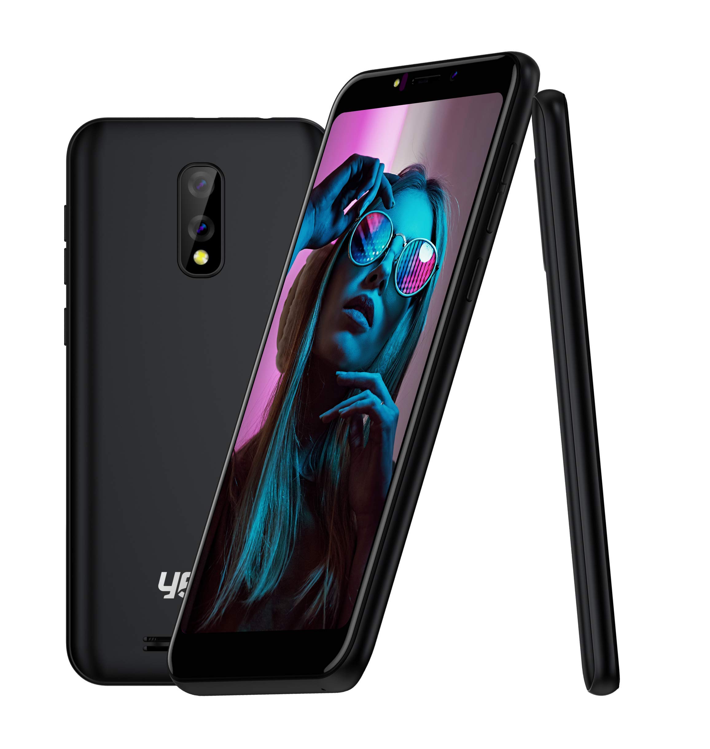 Yezz MAX 1 Plus (16GB, 2GB) 5.5β HD+ IPS Screen, 4G LTE, Android Pie, 1 Year Warranty, Dual SIM Factory Unlocked (AT&T, T-Mobile, Cricket, MetroPCS, Straight Talk), Black