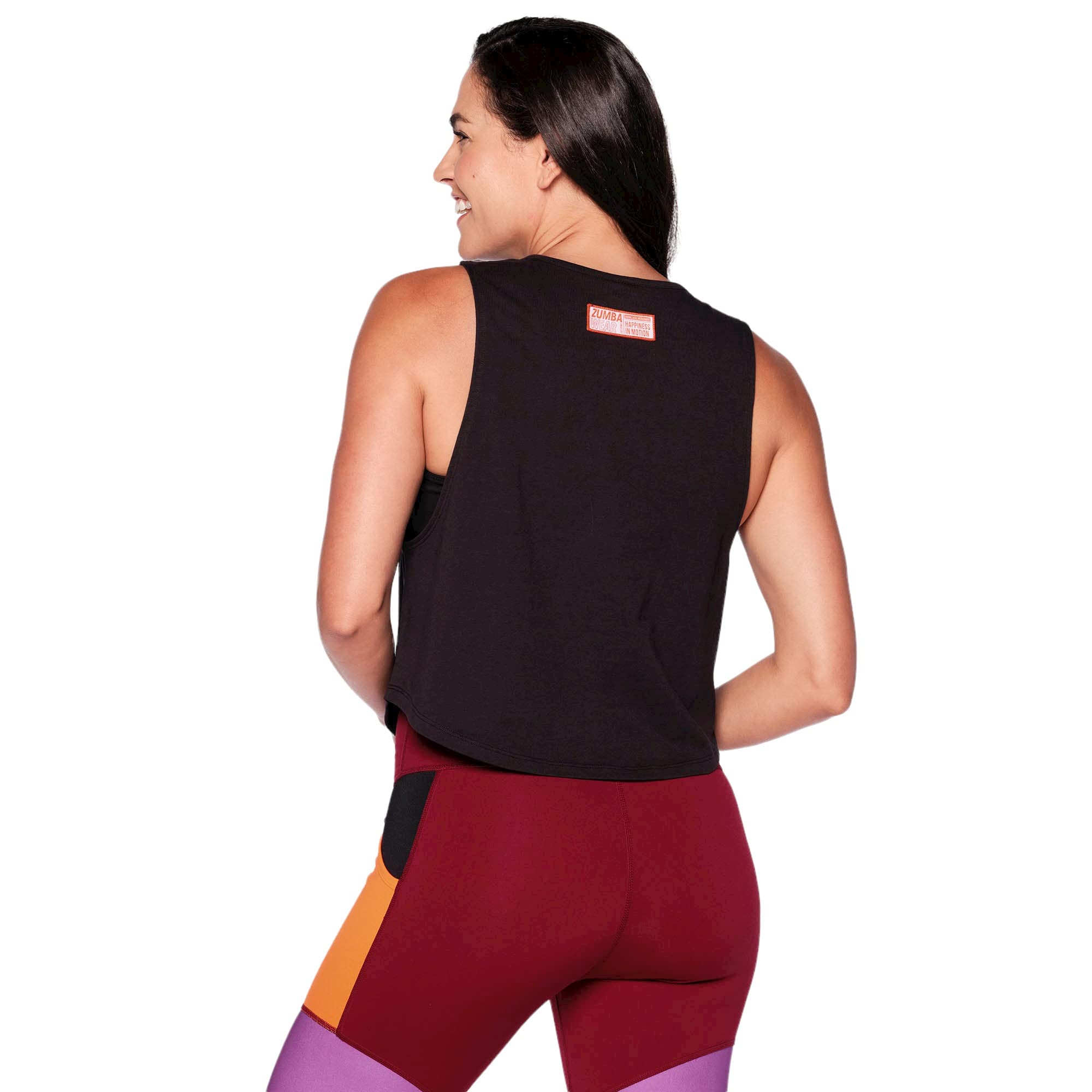 ZUMBA Women's Love Muscle Tank Top, Sleeveless Workout Top, Small, Bold Black